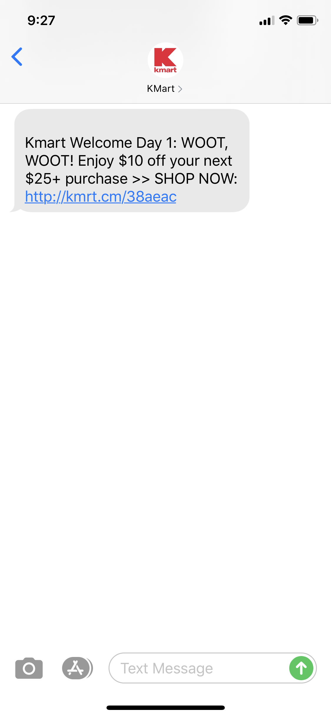 Kmart Text Message Marketing Example – 02.19.2020 | SMS Archives