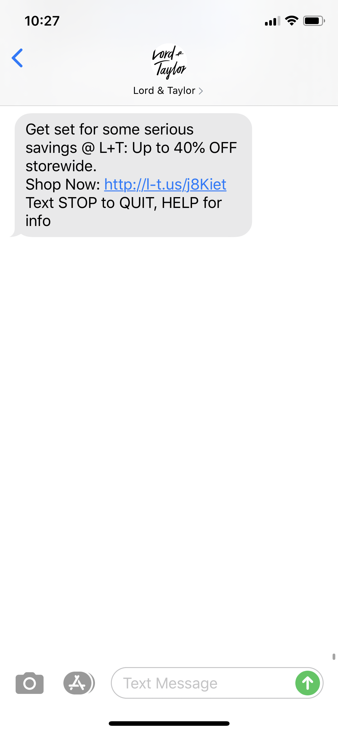 Lord & Taylor Text Marketing Examples | SMS Archives