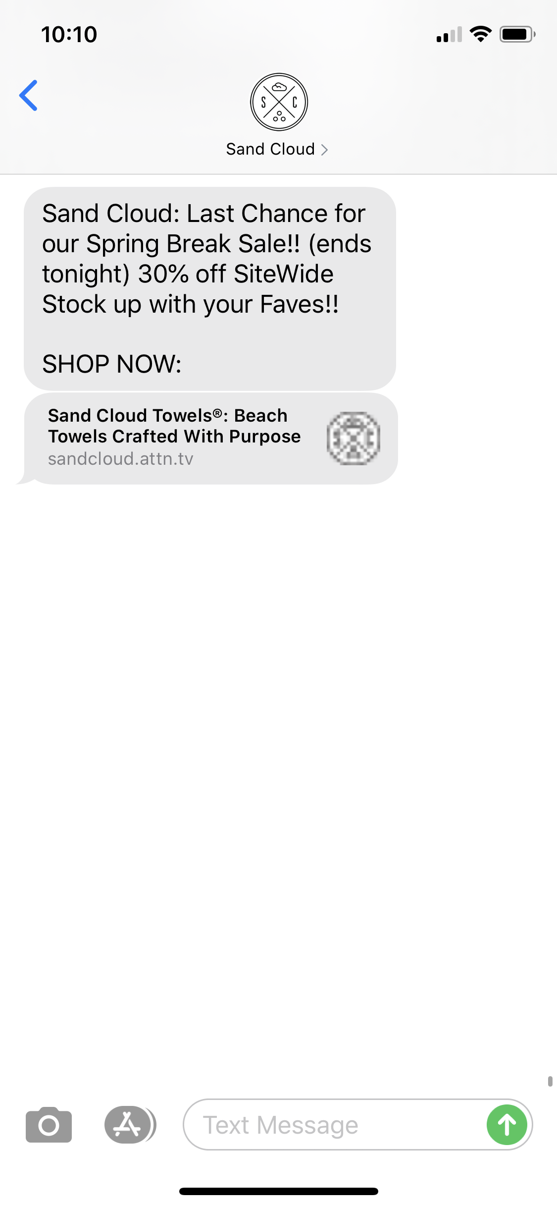 Sand Cloud Text Marketing Examples | SMS Archives