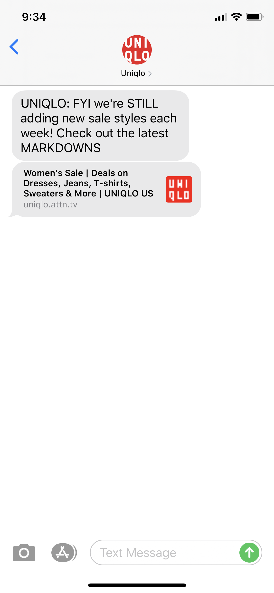 Uniqlo Text Message Marketing Example – 07.26.2020 | SMS Archives
