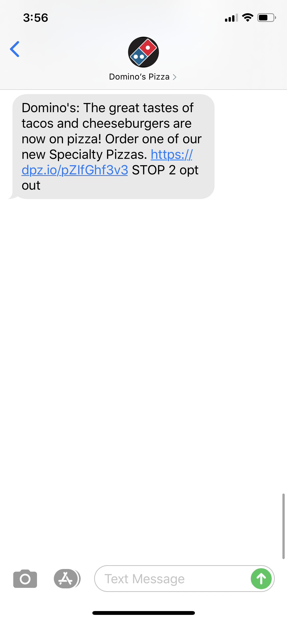 Domino’s Text Message Marketing Example – 08.25.2020 | SMS Archives