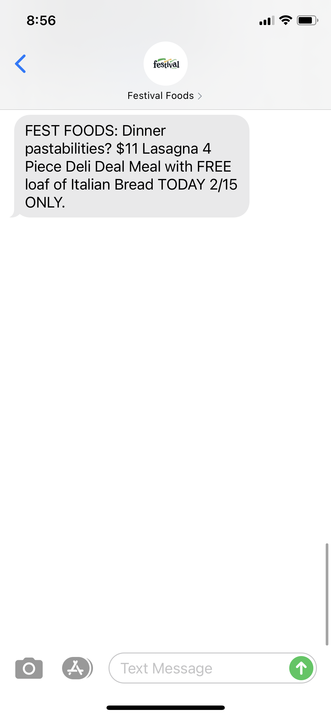 Festival Foods Text Message Marketing Example – 02.15.2021 | SMS Archives