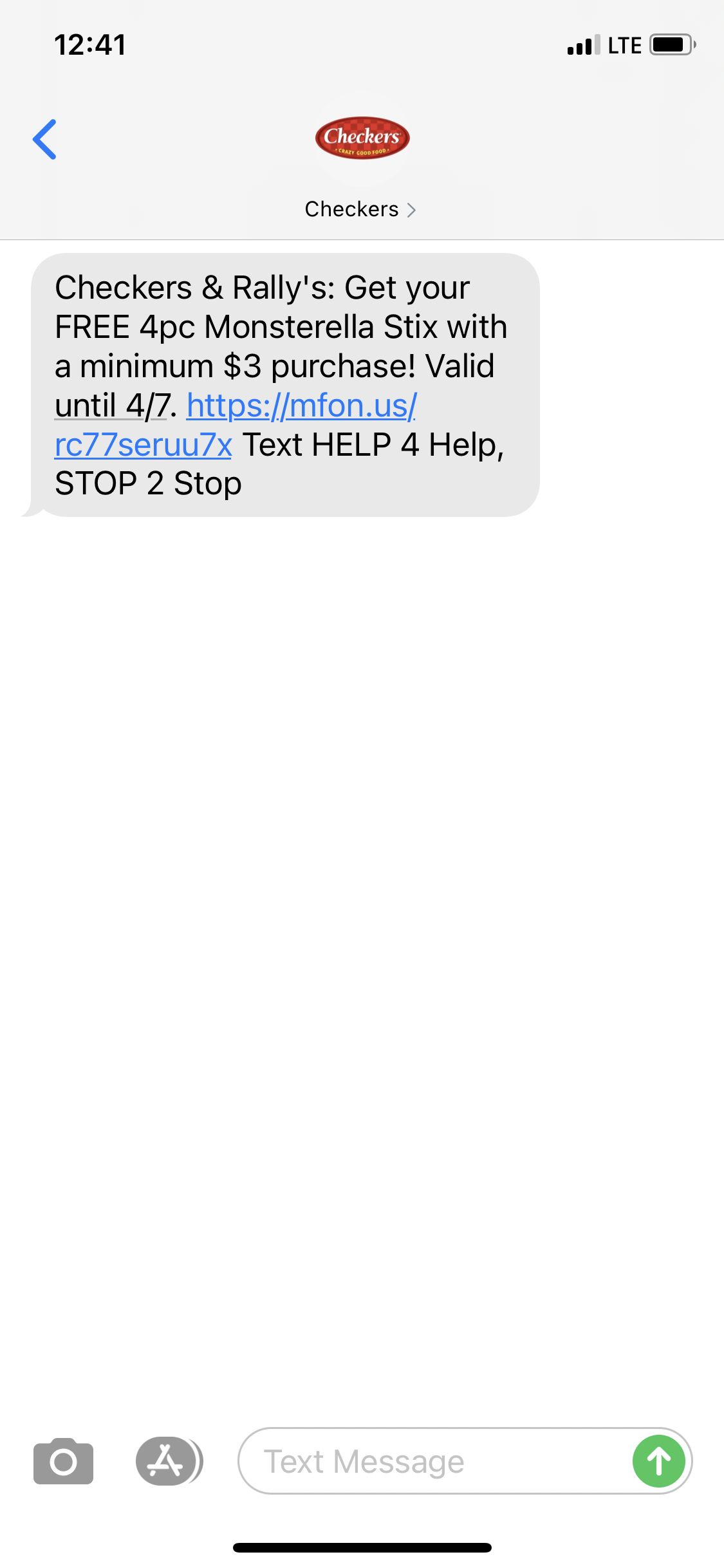 Checkers Text Message Marketing Example – 03.24.2021 | SMS Archives