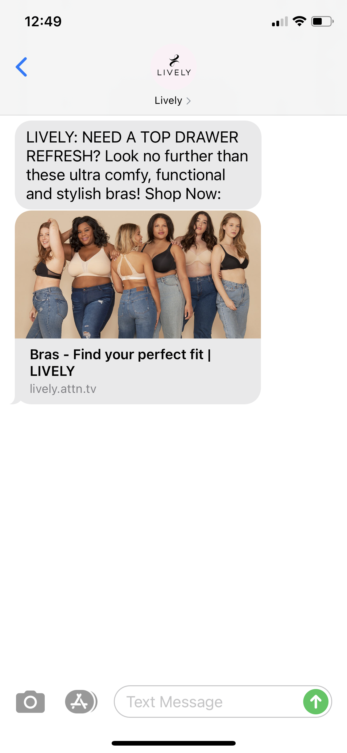 Lively Text Message Marketing Example – 04.26.2021 | SMS Archives