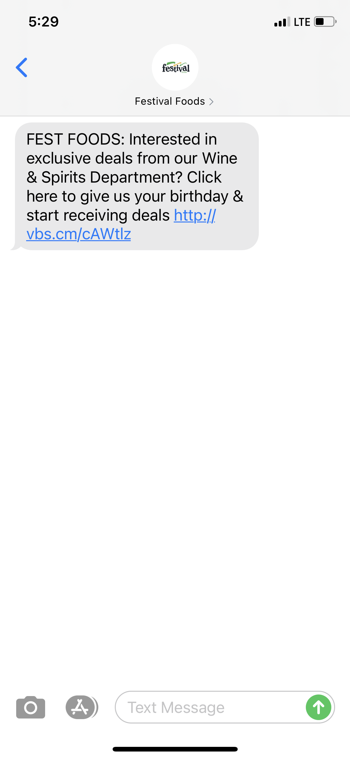 Festival Foods Text Message Marketing Example – 05.04.2021 | SMS Archives