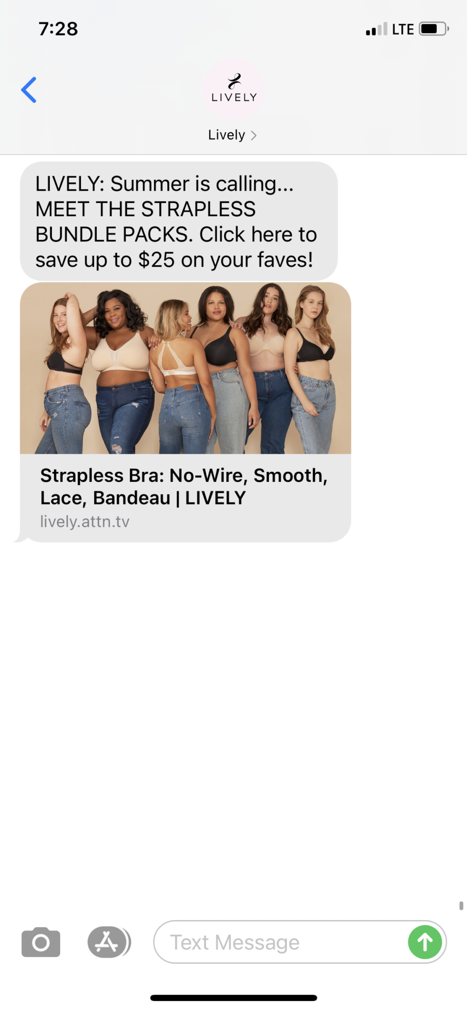 Lively Text Message Marketing Example – 05.20.2021 | SMS Archives