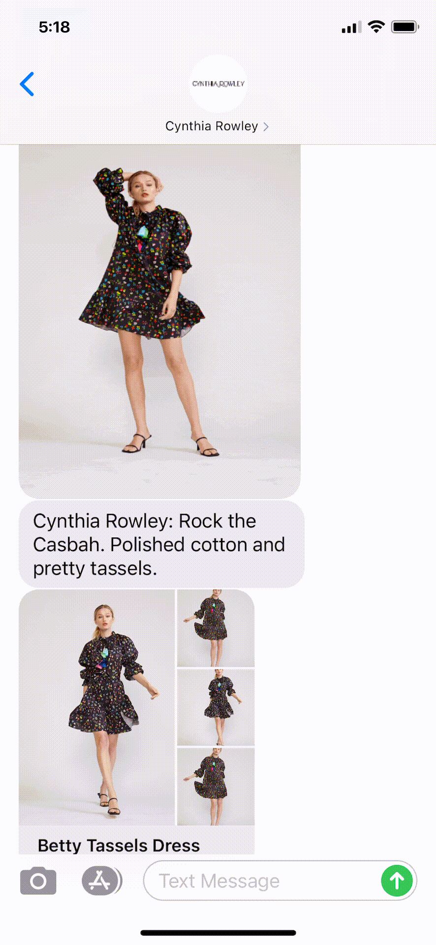 Cynthia Rowley Text Message Marketing Example 05 15 2021 SMS Archives