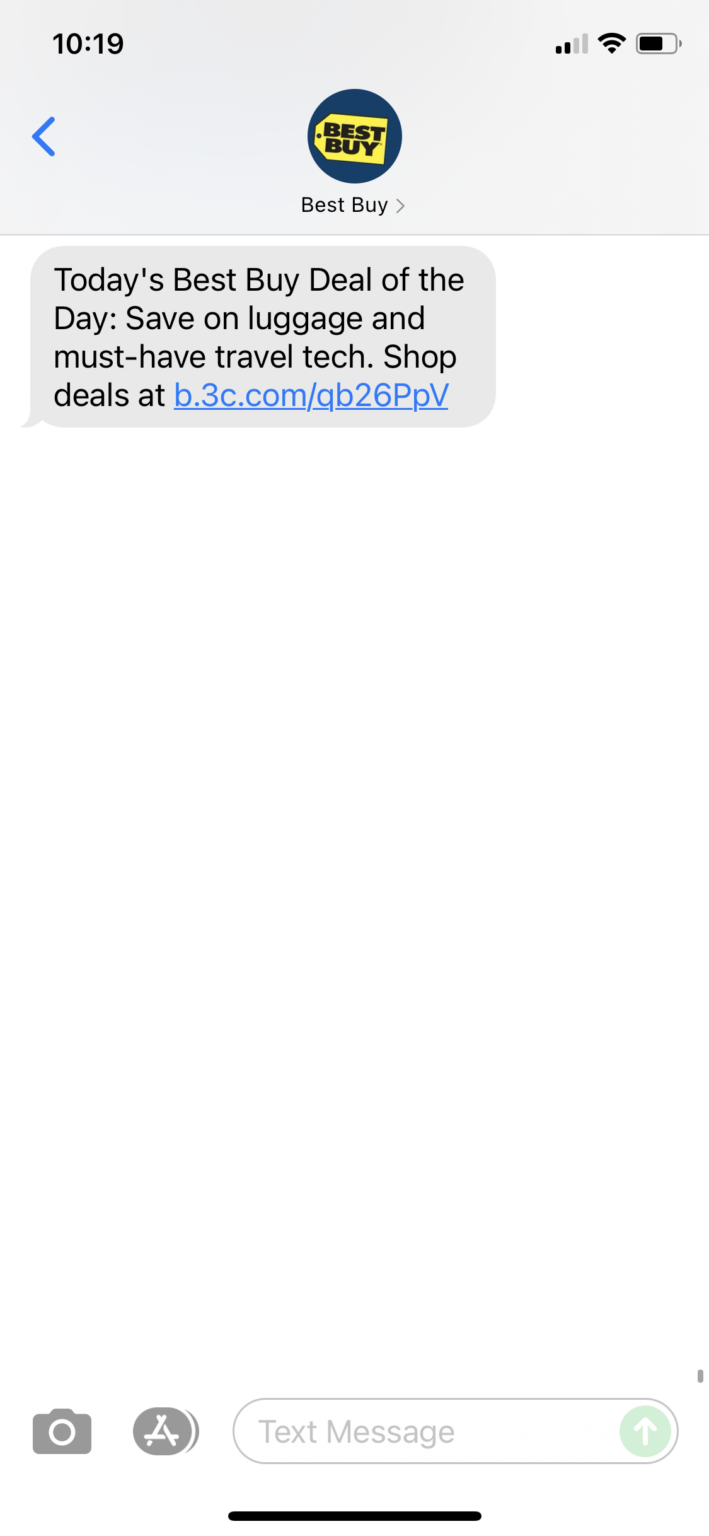 Best Buy Text Message Marketing Example – 07.12.2021 | SMS Archives