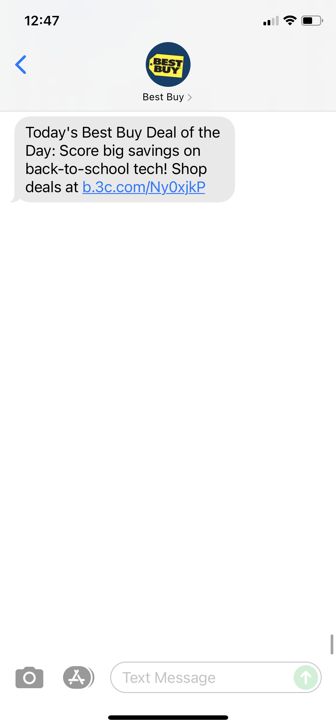 Best Buy Text Message Marketing Example – 07.16.2021 | SMS Archives