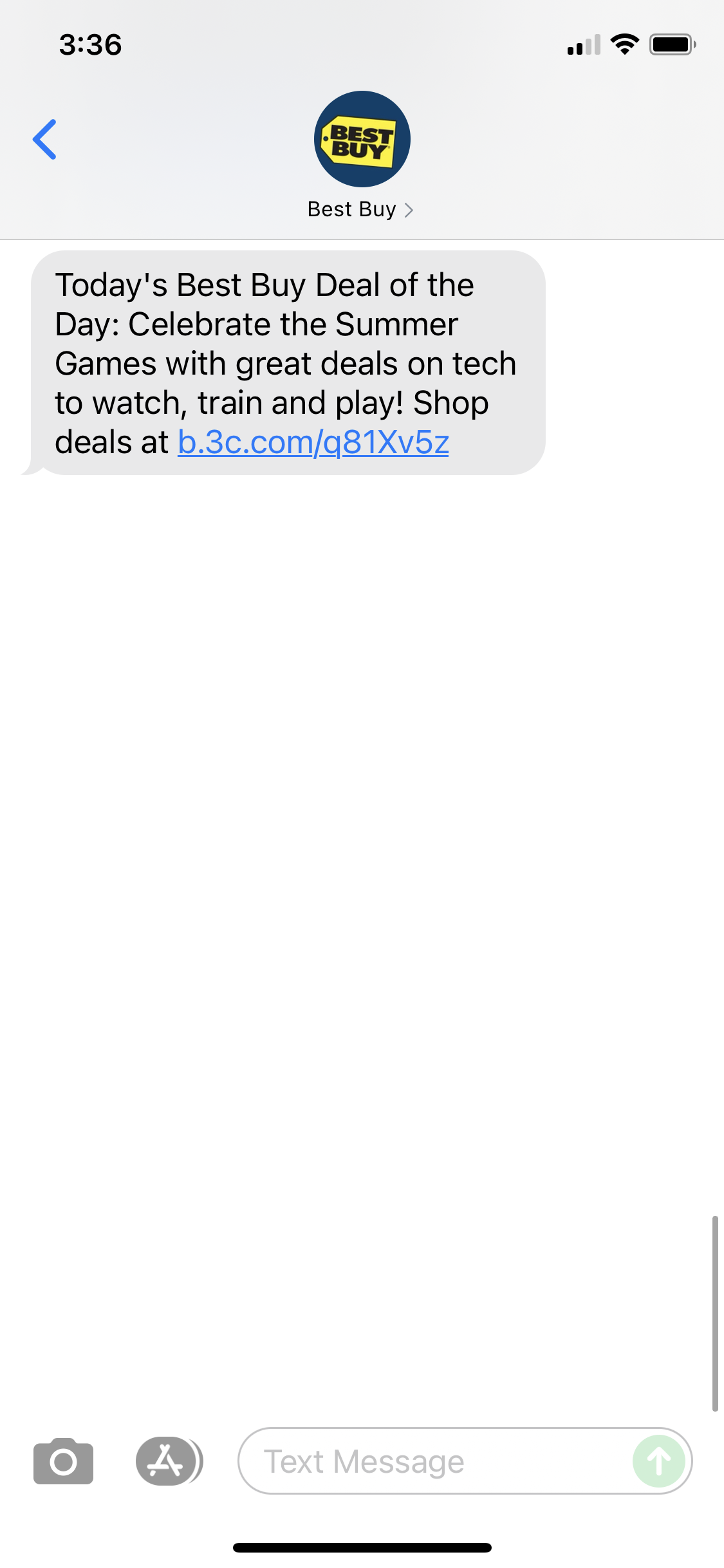 Best Buy Text Message Marketing Example – 07.30.2021 | SMS Archives