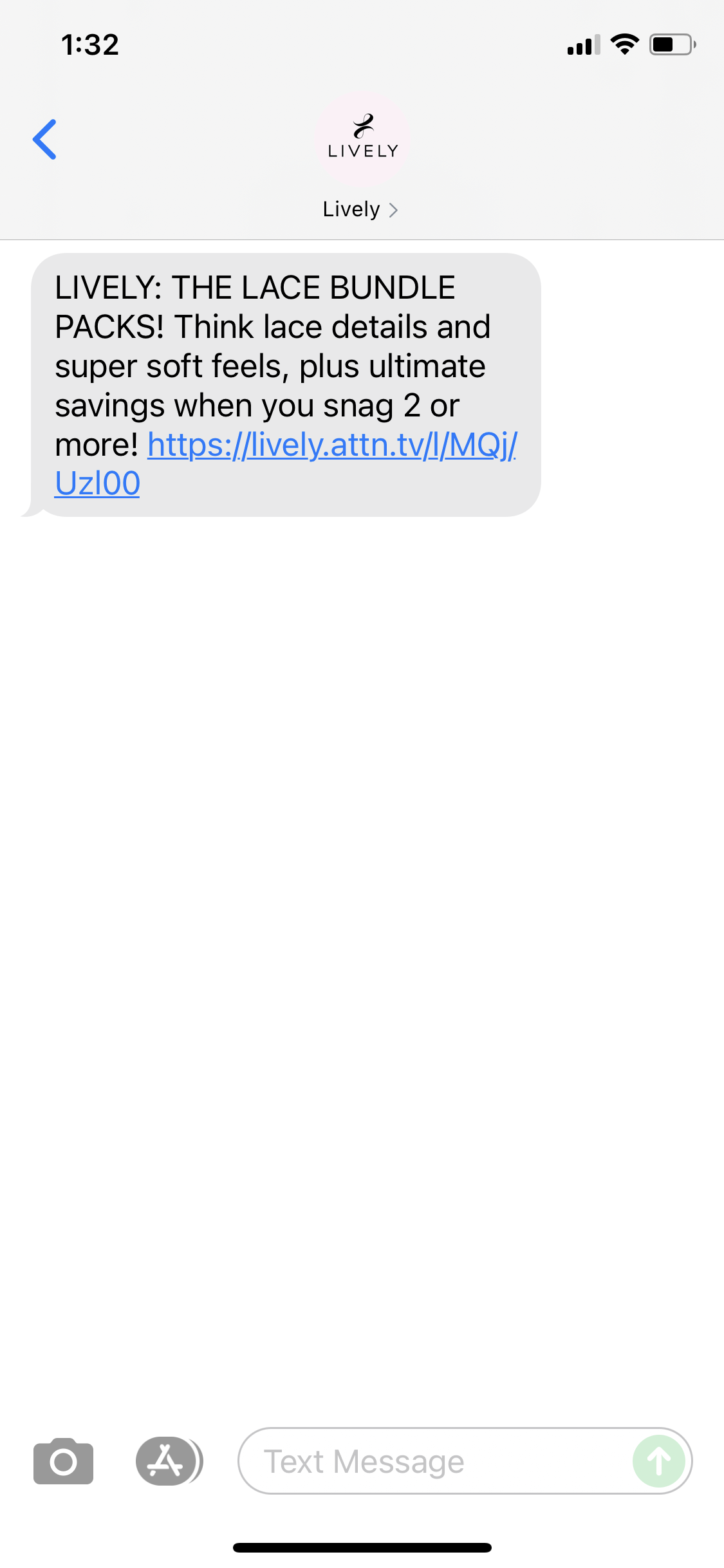 Lively Text Message Marketing Example – 08.24.2021 | SMS Archives