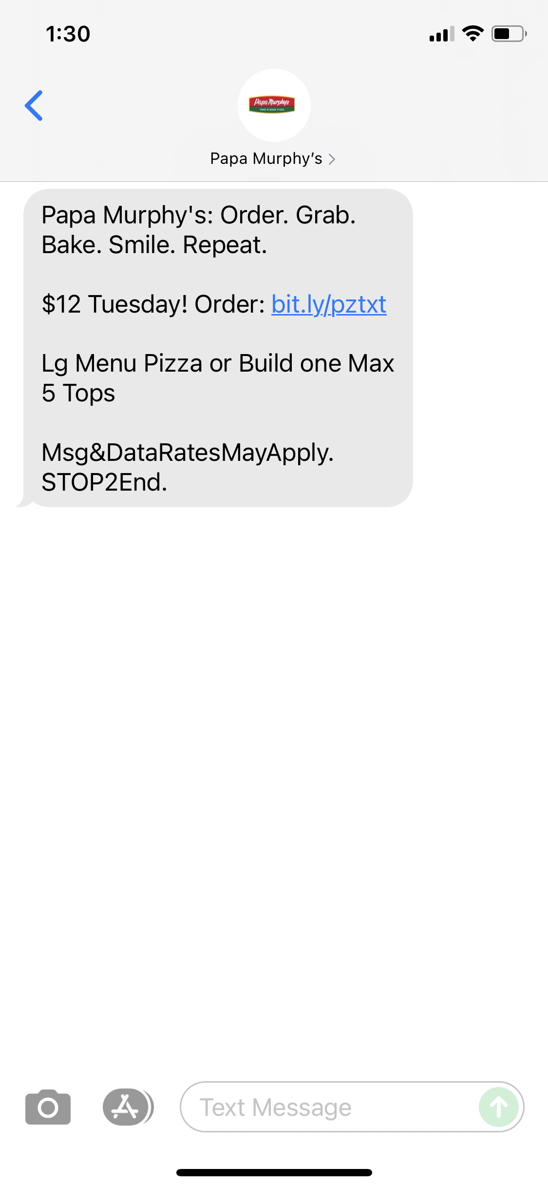 Papa Murphy’s Text Message Marketing Example – 08.24.2021 | SMS Archives