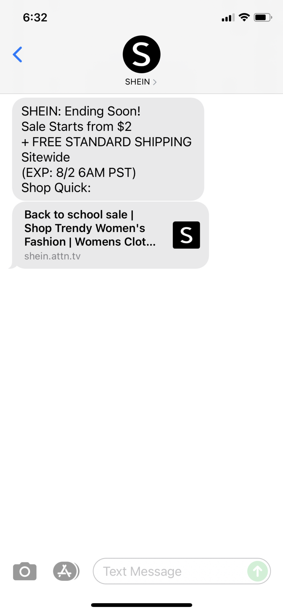 SHEIN Text Marketing Examples | SMS Archives