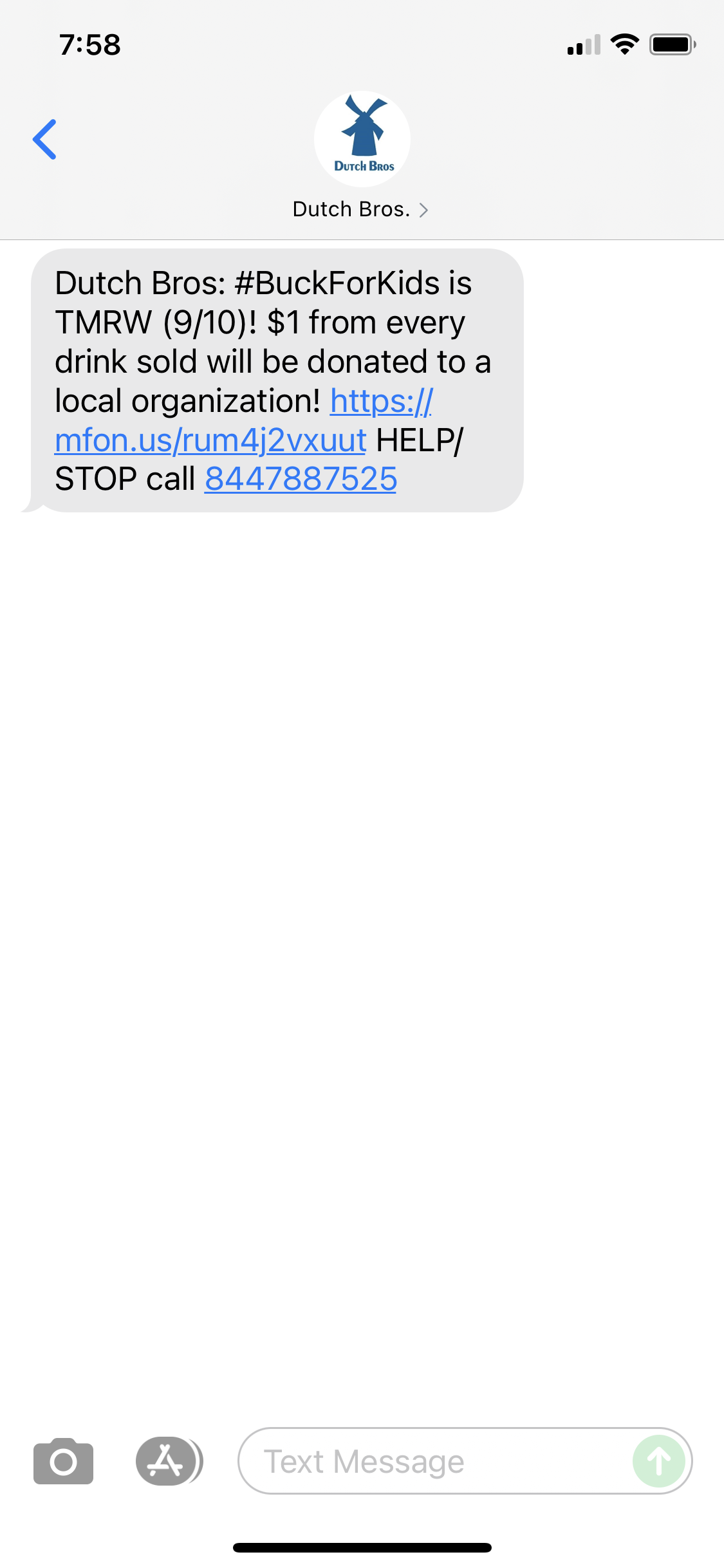 Dutch Bros. Coffee Text Marketing Examples | SMS Archives