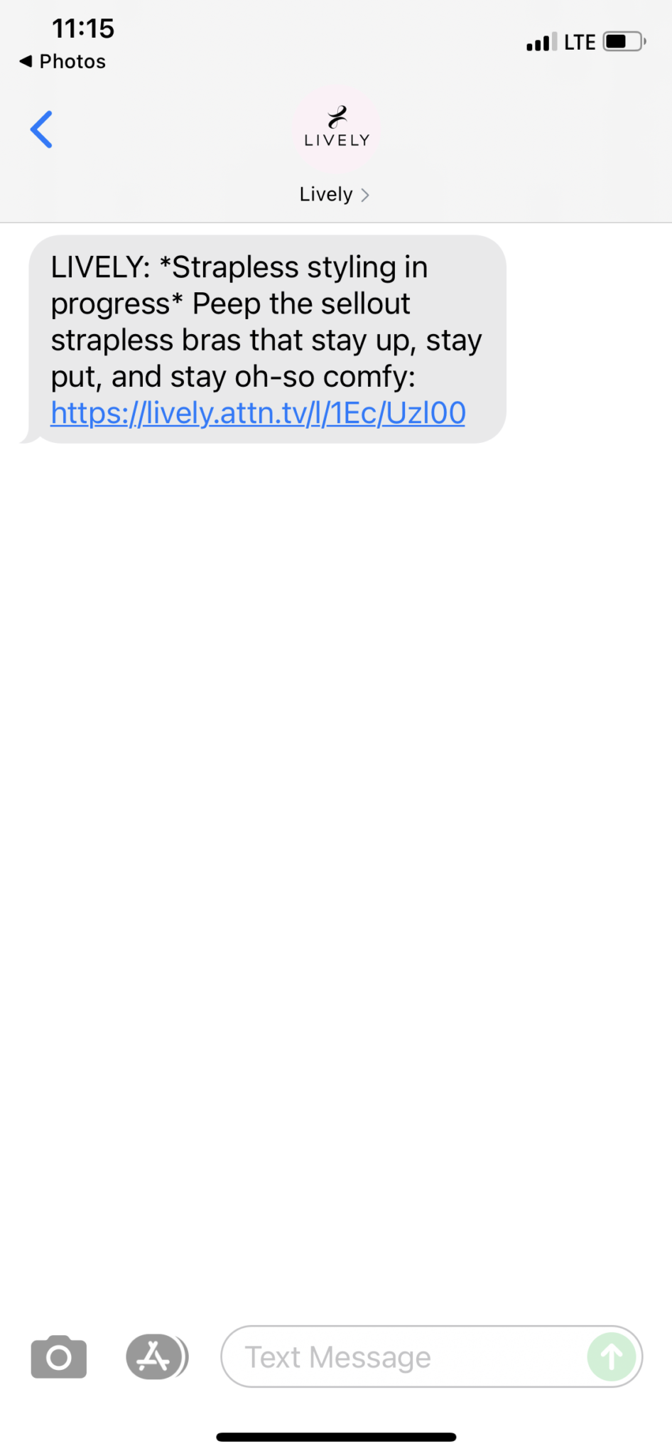 Lively Text Message Marketing Example – 09.17.2021 | SMS Archives