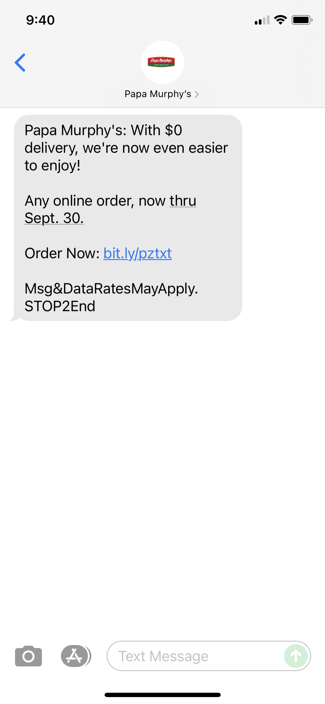 Papa Murphy’s Text Message Marketing Example – 09.23.2021 | SMS Archives