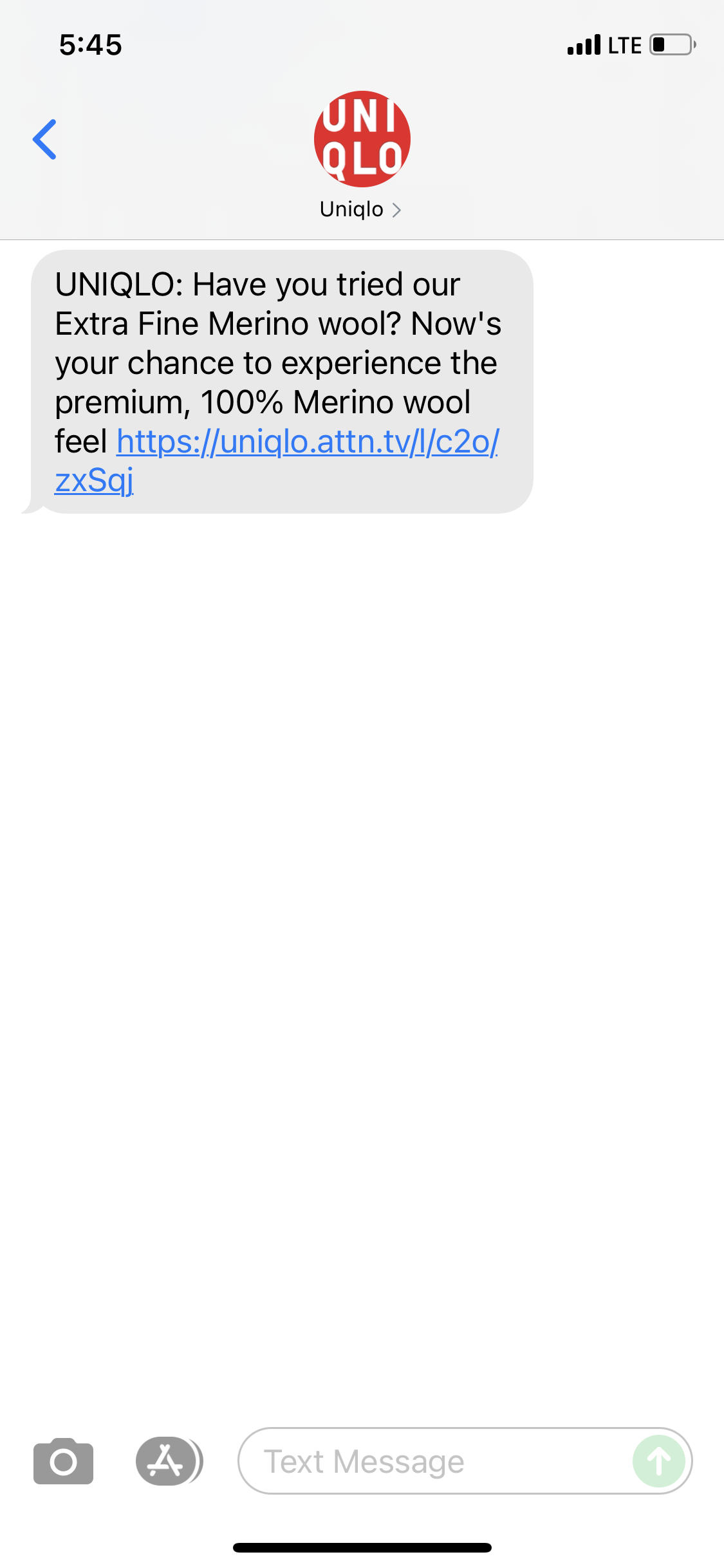 UNIQLO Text Message Marketing Example – 09.01.2021 | SMS Archives