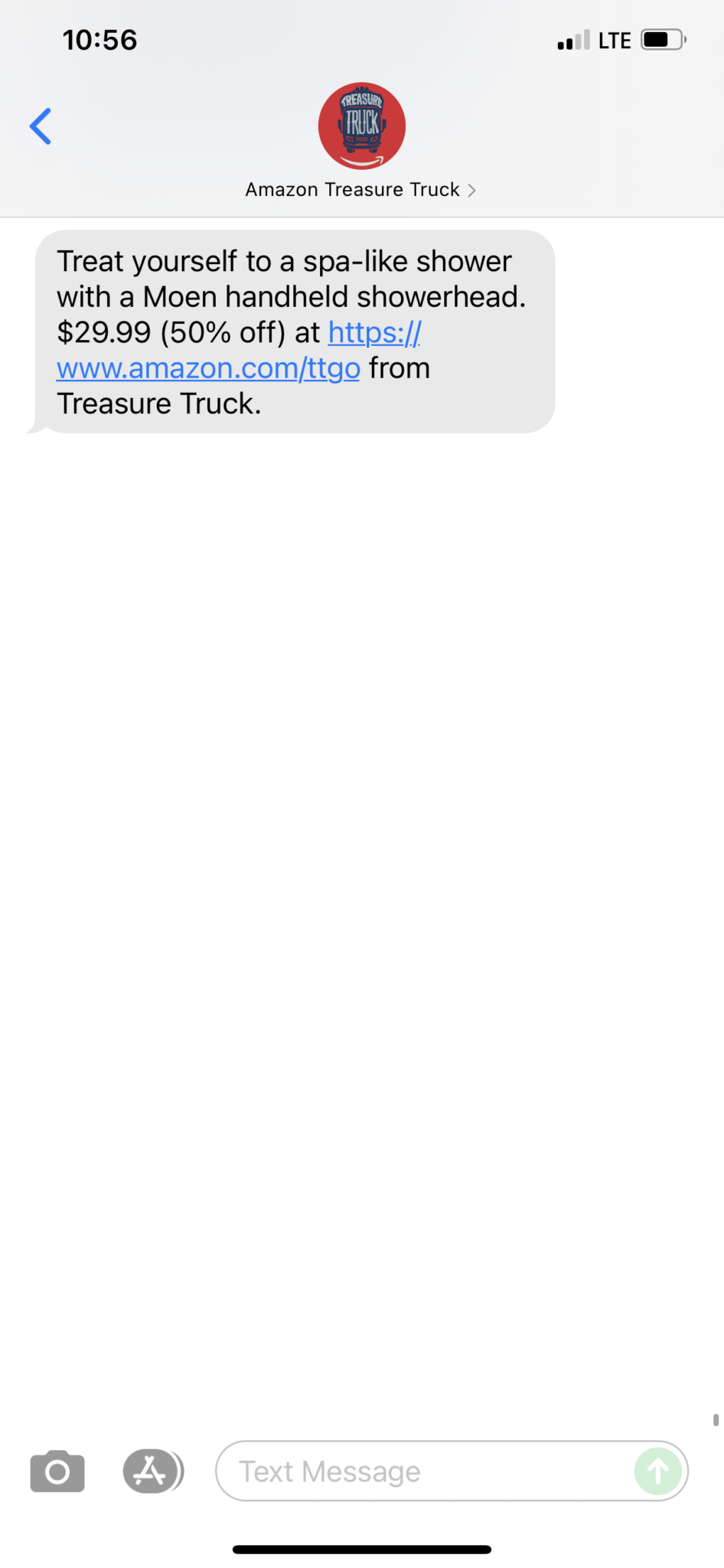 Amazon Treasure Truck Text Message Marketing Example 07 28 2021 SMS 