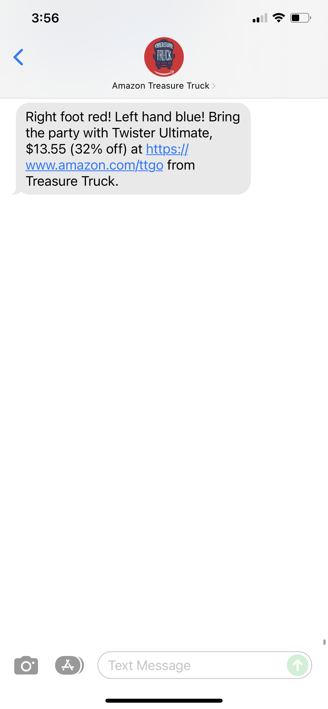 Amazon Treasure Truck Text Marketing Examples | SMS Archives