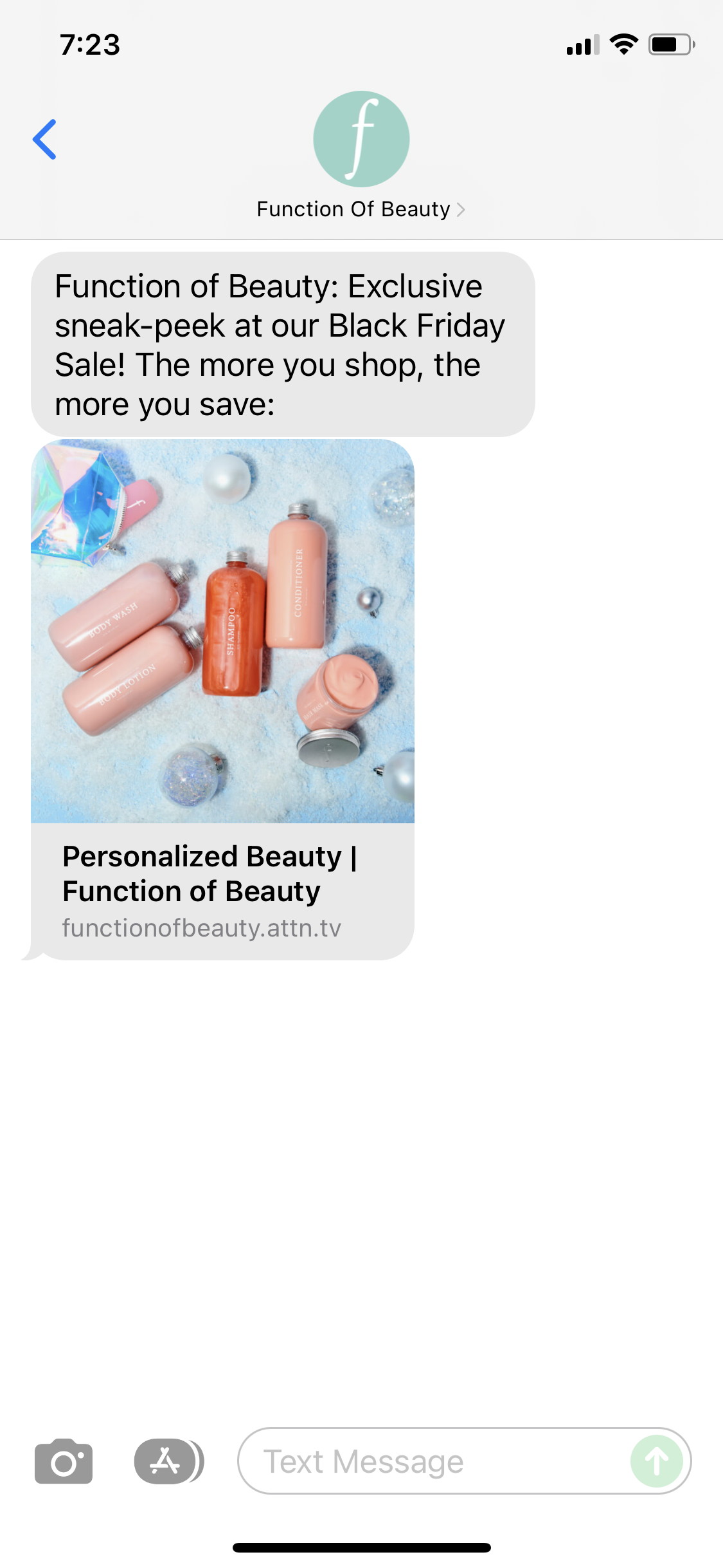 Function of Beauty Text Marketing Examples | SMS Archives