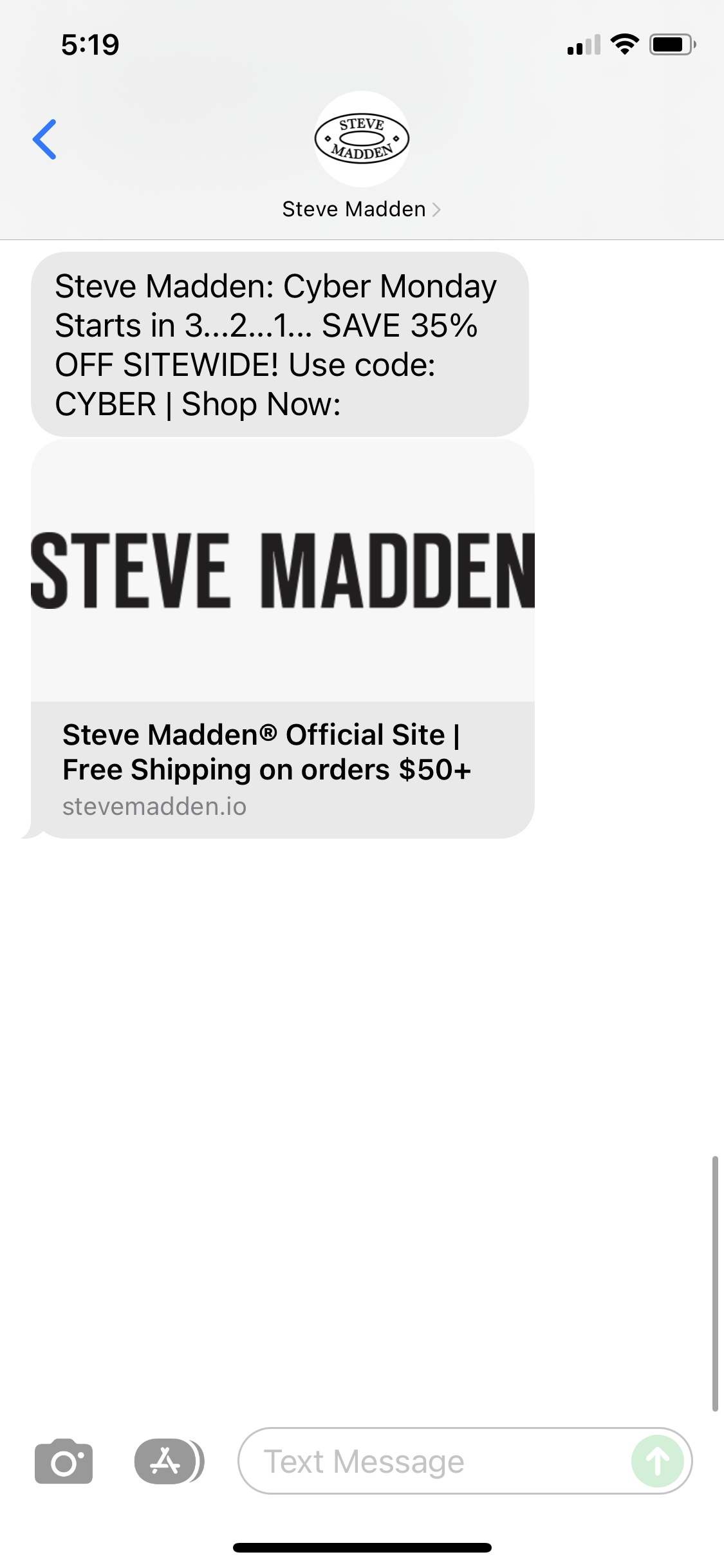 Steve Madden Text Marketing Examples | SMS Archives