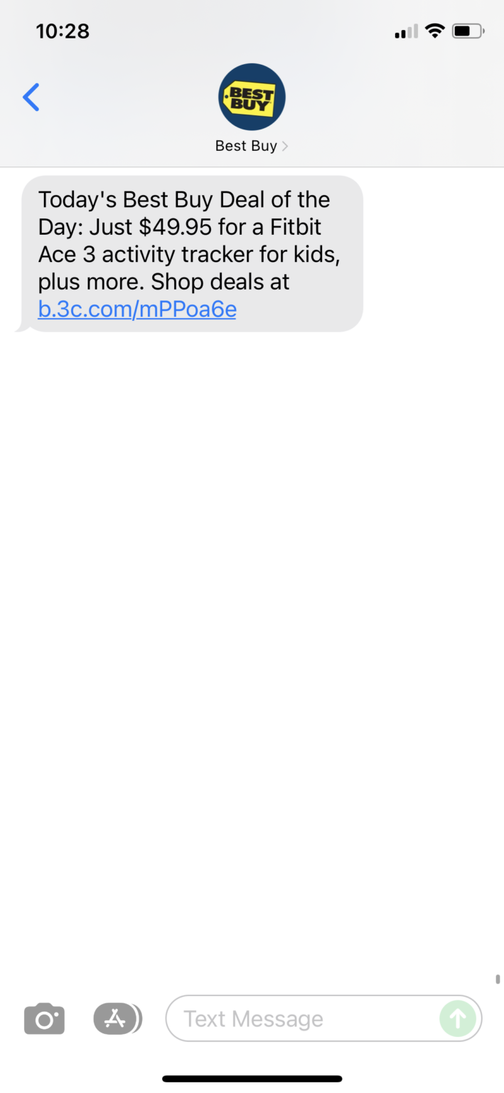 Best Buy Text Message Marketing Example – 12.27.2021 | SMS Archives