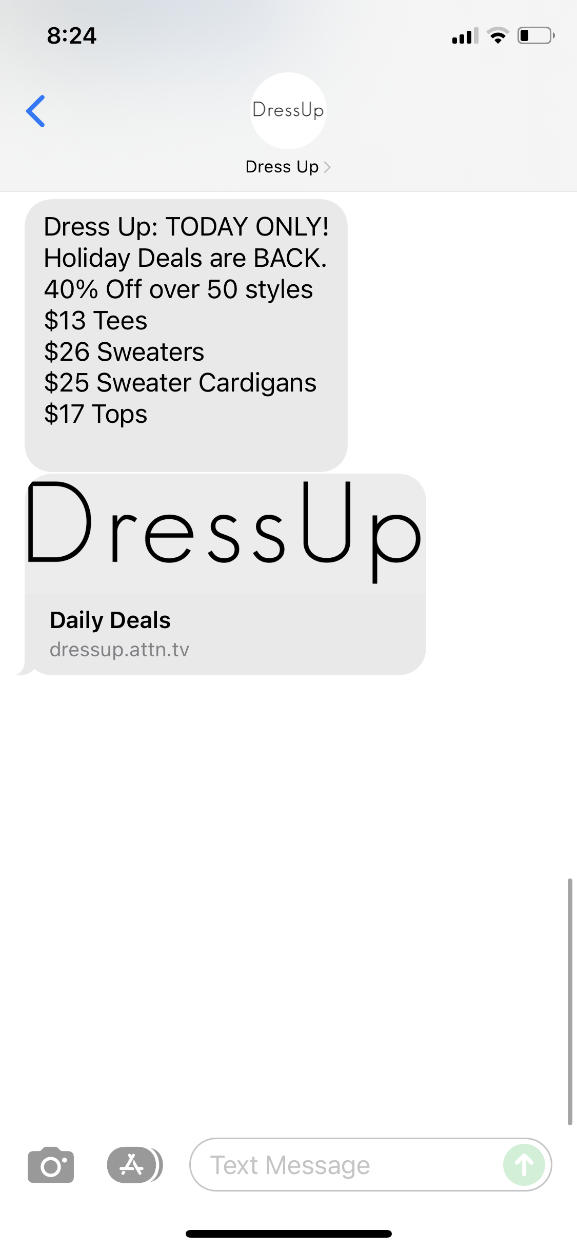Dress Up Text Marketing Examples | SMS Archives