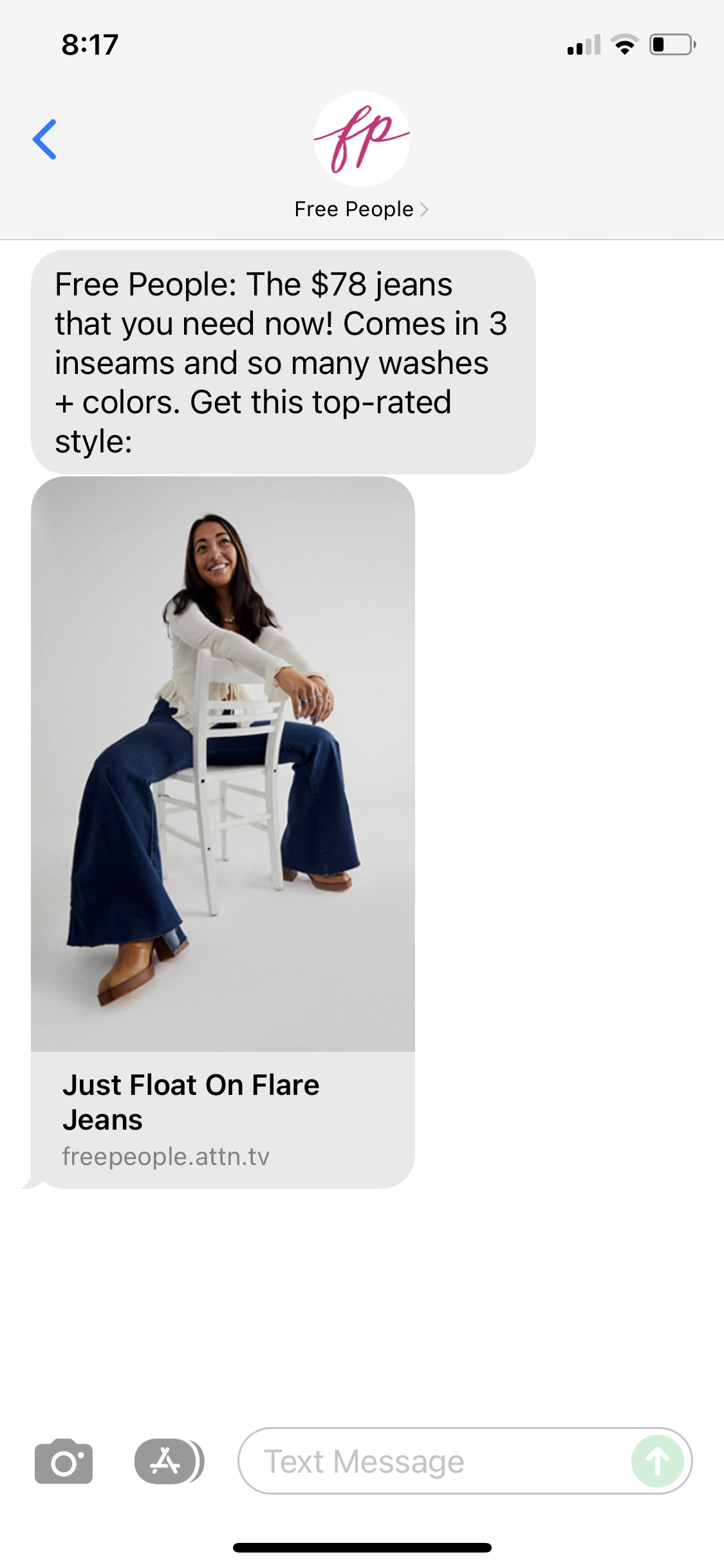 Free People Text Marketing Examples | SMS Archives