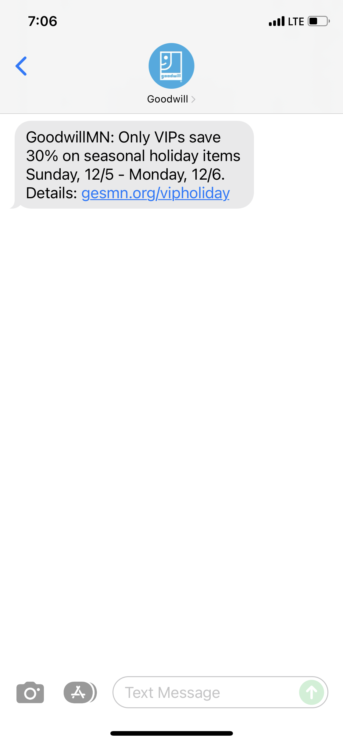 Goodwill Text Marketing Examples | SMS Archives