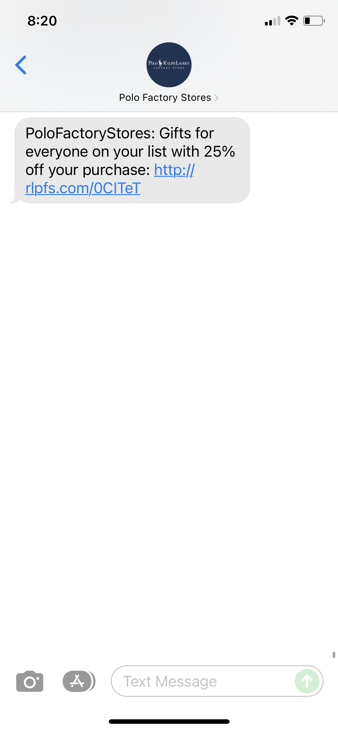 Polo Factory Stores Text Marketing Examples | SMS Archives