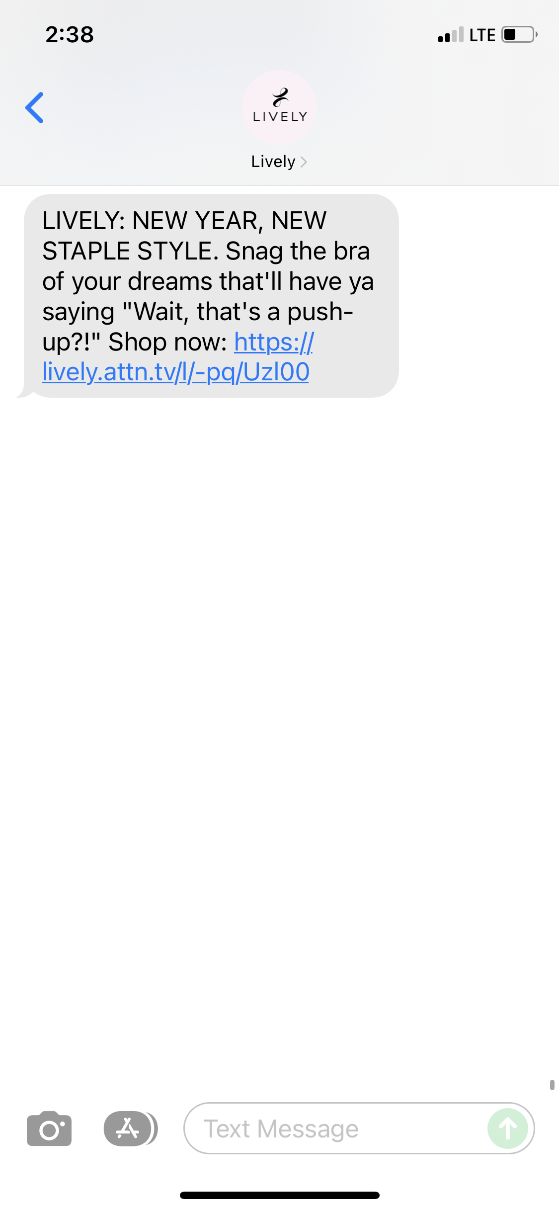 Lively Text Message Marketing Example – 12.31.2021 | SMS Archives